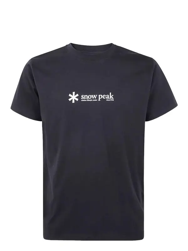 SNOW PEAK Soft Cotton "logo" Short Sleeves T-shirt - Black