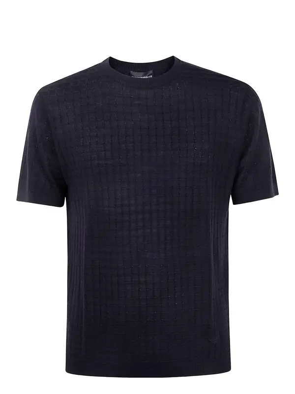Emporio Armani Short Sleeve Round Neck Sweater - Blue