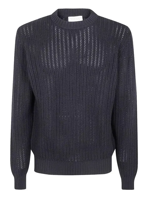 FILIPPO DE LAURENTIIS Crew Neck Virgin Wool Sweater - Black