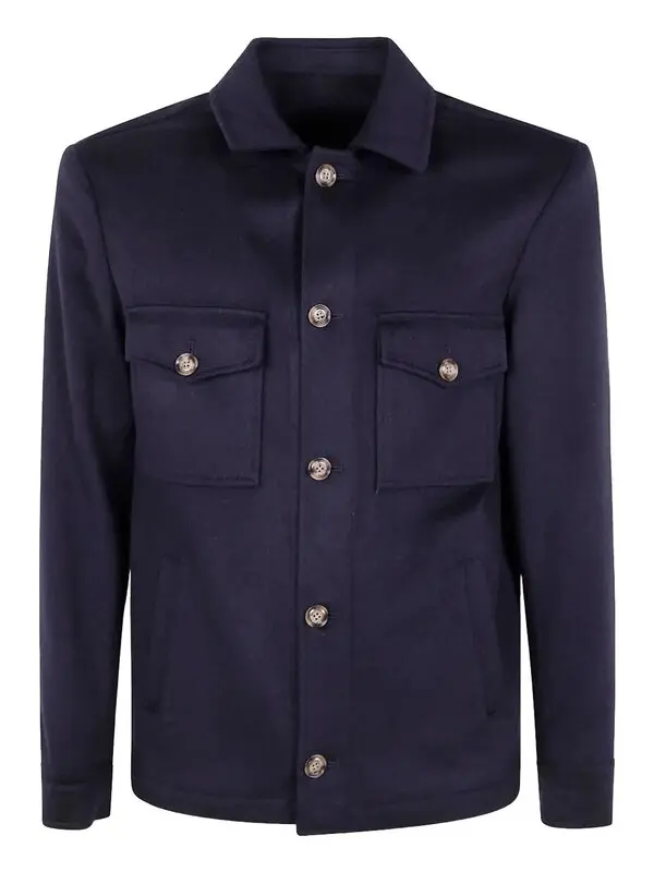 BARBA NAPOLI Park Shirt Jacket - Blue
