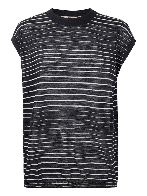 NUUR Striped Tank Top - Black