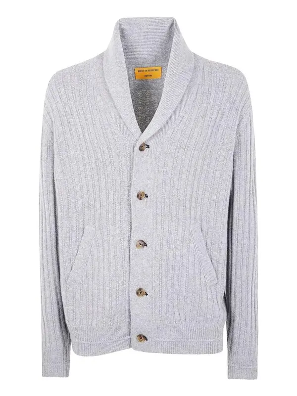 Guest In Residence Varsity Cashmere Blend Cardigan - Gray