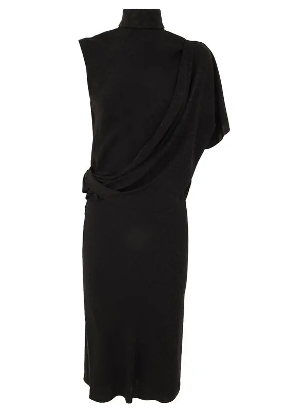 Celine Asymmetric Long Dress - Black