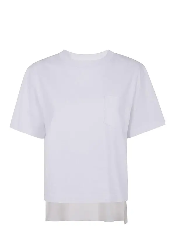 Sacai Nylon Twill Mix Cotton Jersey T-shirt - White