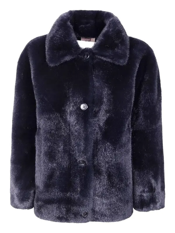 VALENTINI 1972 Short Faux Fur Coat - Blue