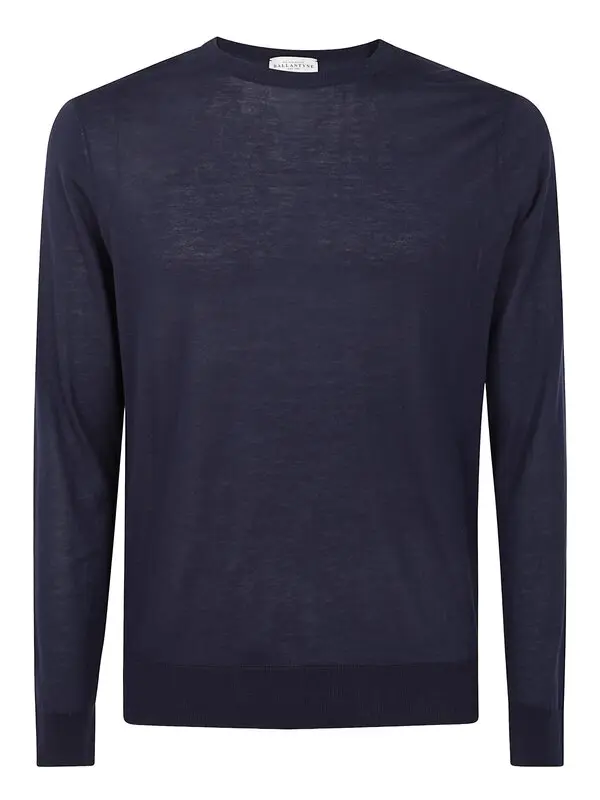 BALLANTYNE R Neck Pullover - Blue