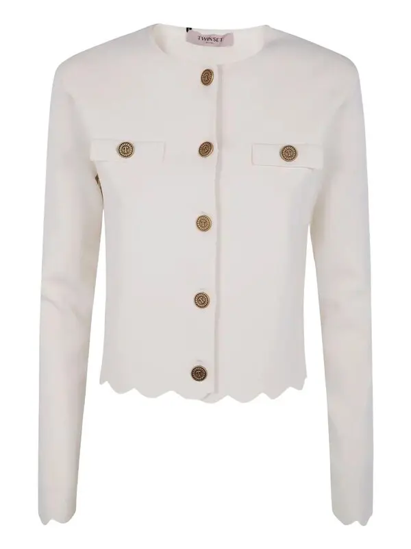 TWINSET Button Detailed Jacket - White