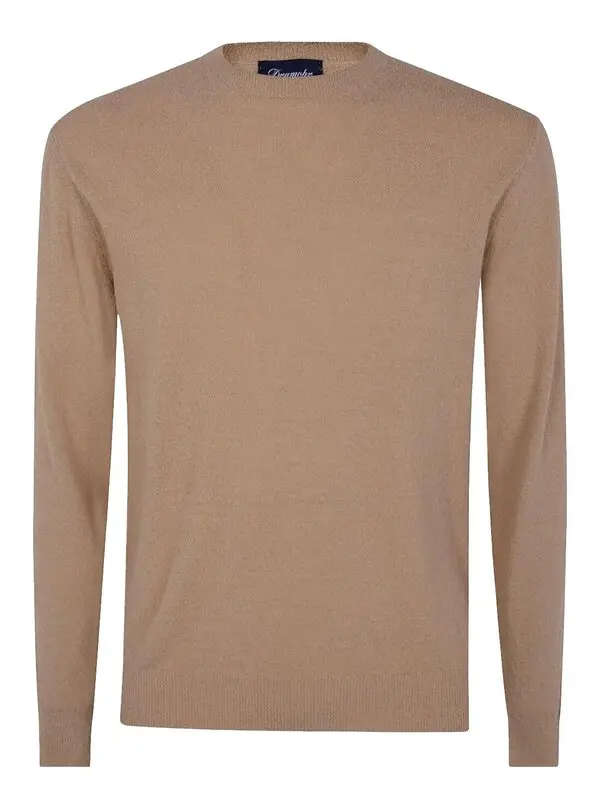 DRUMOHR Long Sleeve Round Neck Sweater - Beige