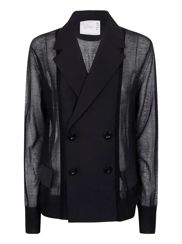 Sacai Suiting X Knit Jacket - Black
