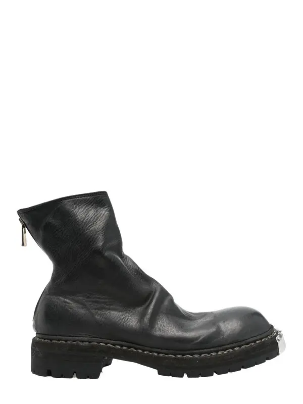 Guidi Back Zip Boots - Black
