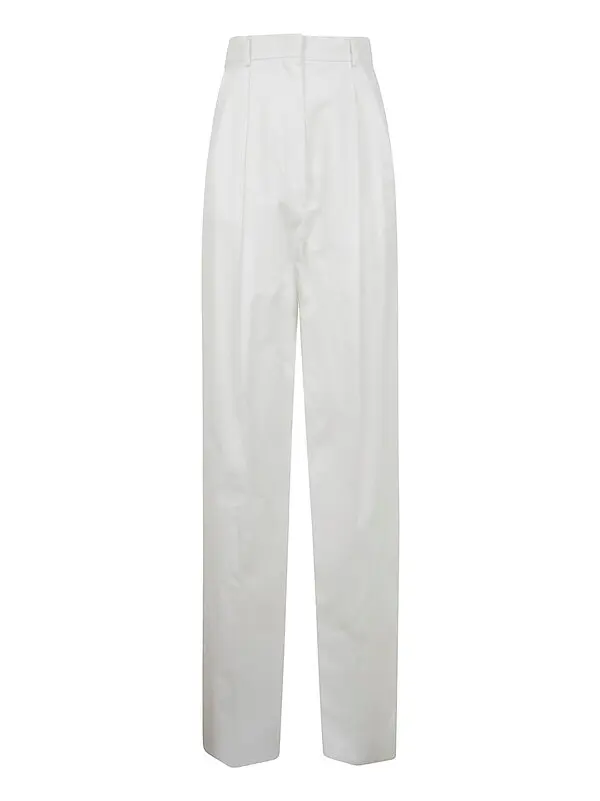 Max Mara Leone Pences Cotton Trousers - White