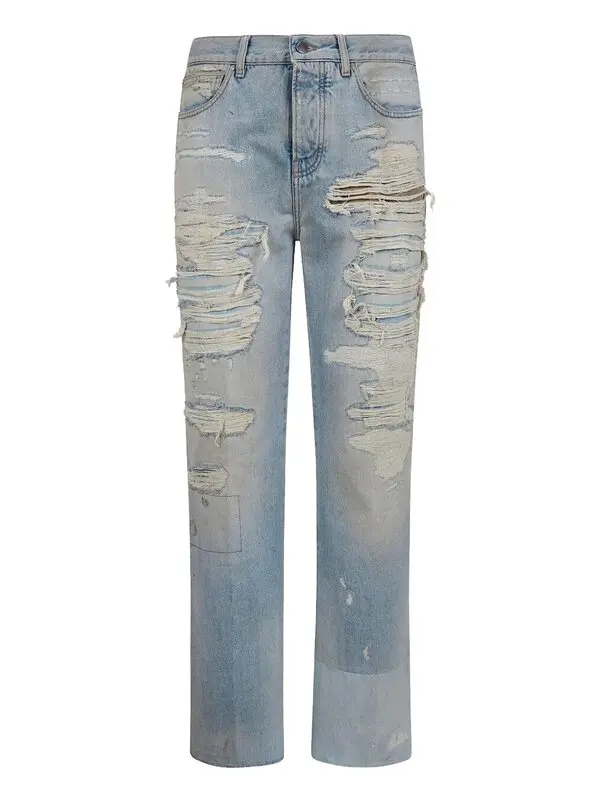 Amiri Repaired Boot Cut Jeans - Blue