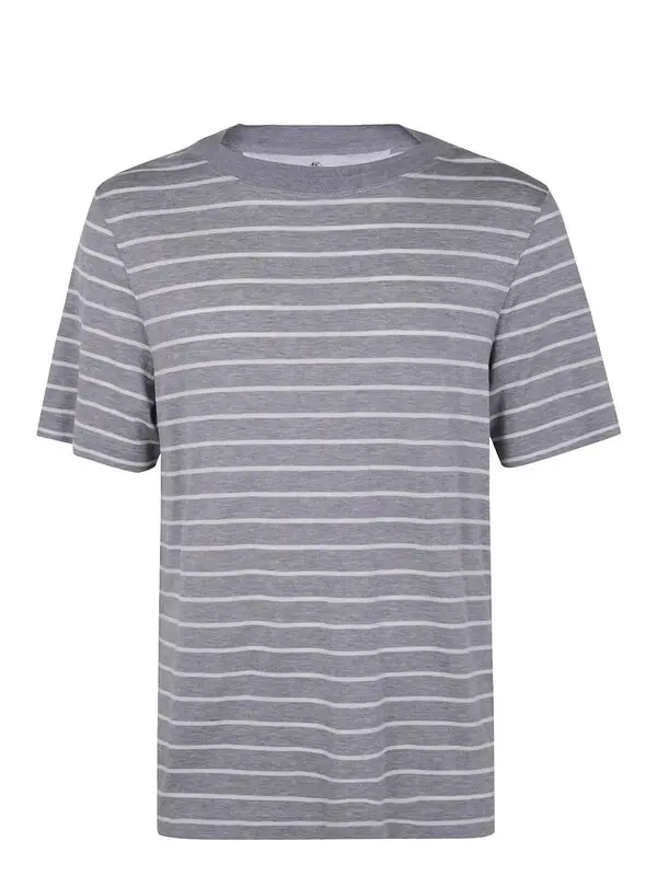 Brunello Cucinelli Classic Stripes Tee Shirt - Beige