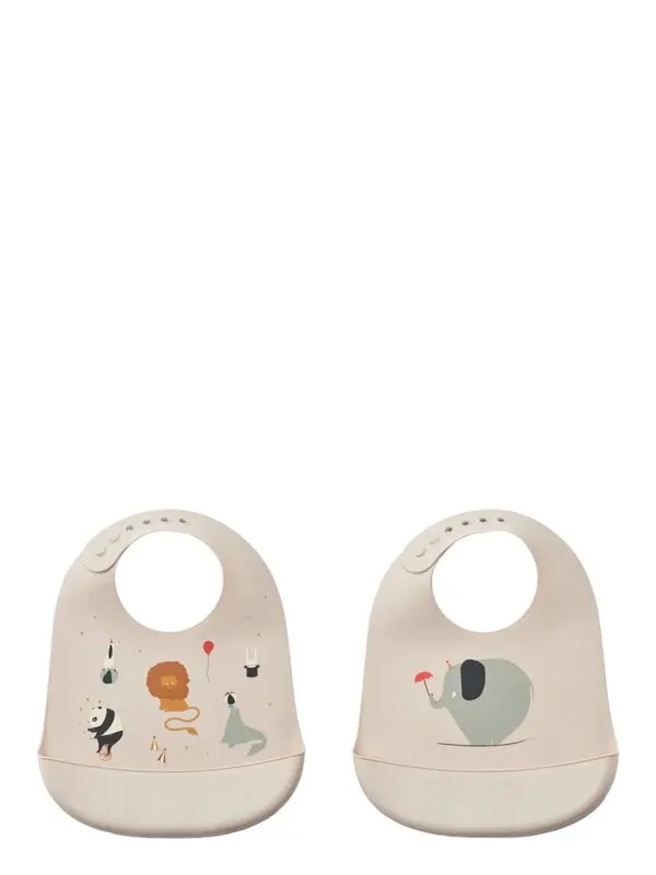 LIEWOOD Tilda Printed Bib 2-pack - White