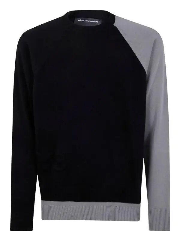 Y-3 YOHJI YAMAMOTO ADIDAS Y-3 Logo Knit Crewneck - Black