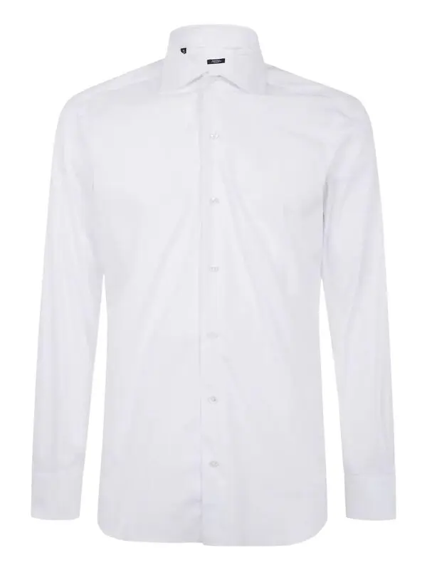 BARBA NAPOLI Classic Popeline Stretch Shirt - White