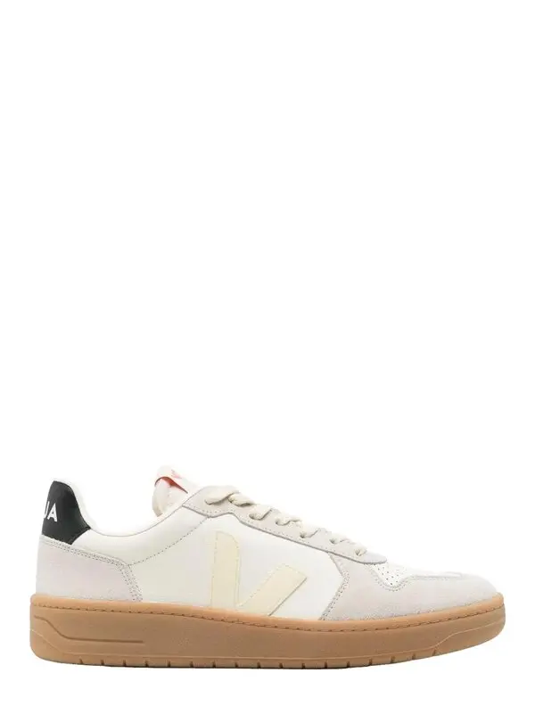 VEJA V-82 Grained Leather Pure Sneakers - White