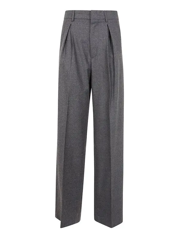 MAISON MARGIELA Pleated Wide-leg Trousers - Gray