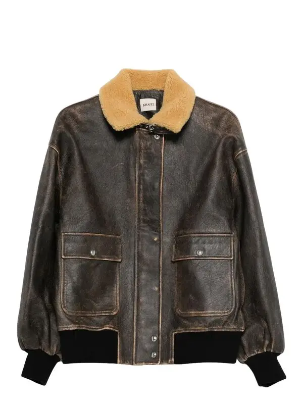 Khaite Sandor Leather Jacket - Brown