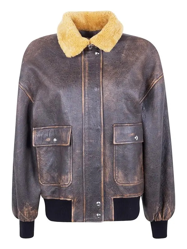 Khaite Sandor Leather Jacket - Brown