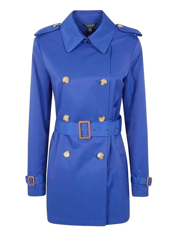 Ralph Lauren Double-breasted Belted Trench Coat - Blue