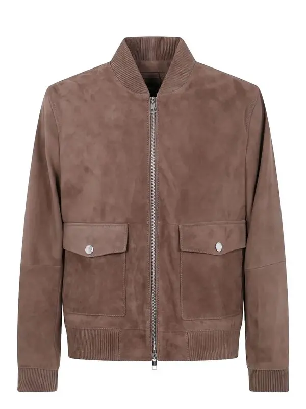 Michael Kors Suede Bomber Jacket - Brown