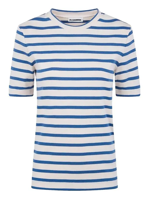 JIL SANDER Crewneck Striped T-shirt - White