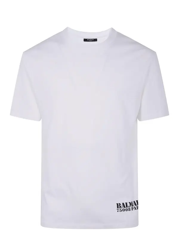 Balmain Small " Stamp" T-shirt Regular Fit - White