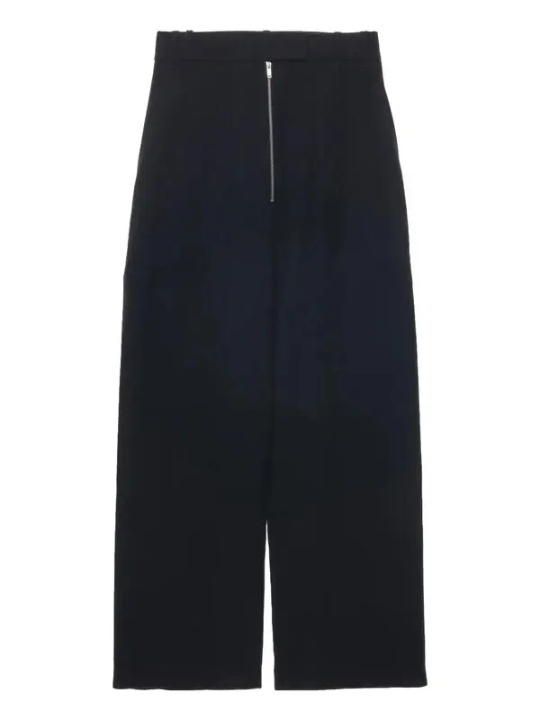 Studio Nicholson Zip Front Wide Leg Pants - Black