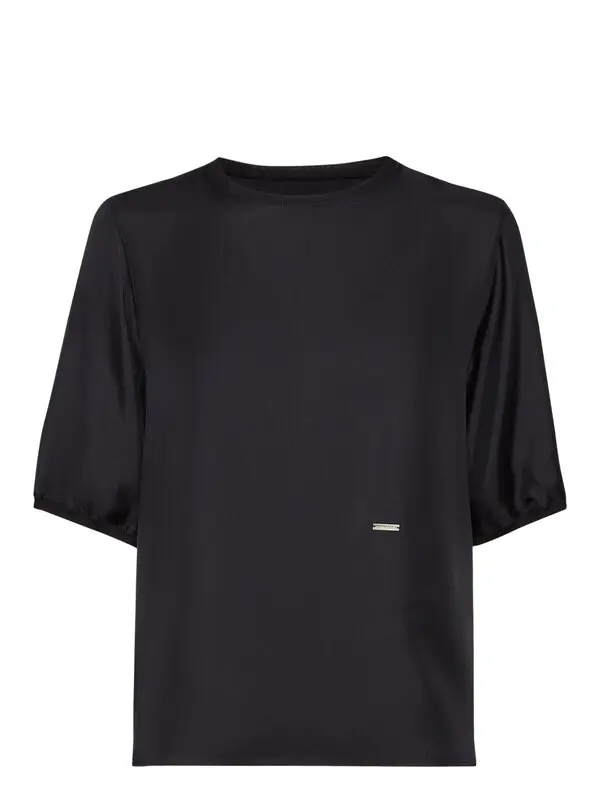Dsquared2 Short Sleeve Silk Blouse - Black
