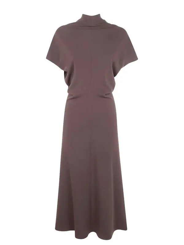 DRHOPE Bias Cut Midi Dress - Brown