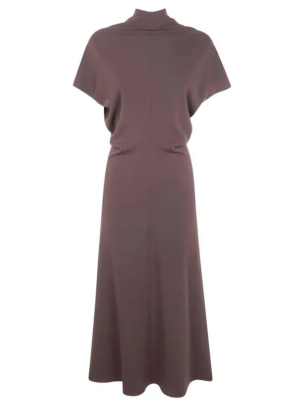 DRHOPE Bias Cut Midi Dress - Brown