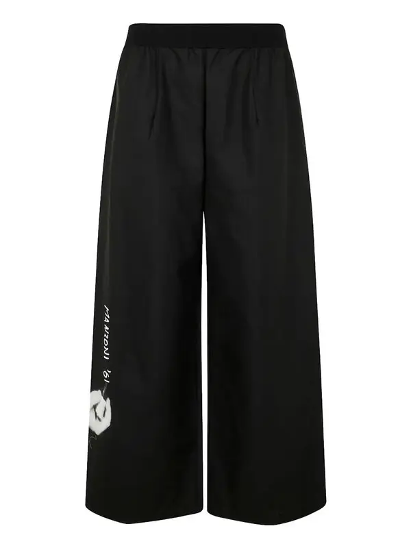 MARIA CALDERARA Wide Leg Trousers - Black