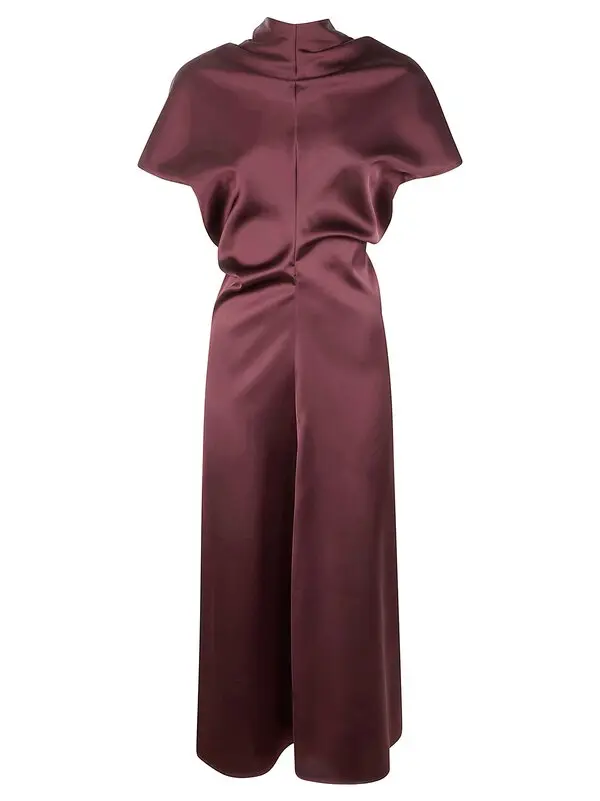 DRHOPE Bias Cut Satin Dress - Red