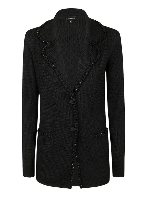 Emporio Armani Embroidered Blazer - Black