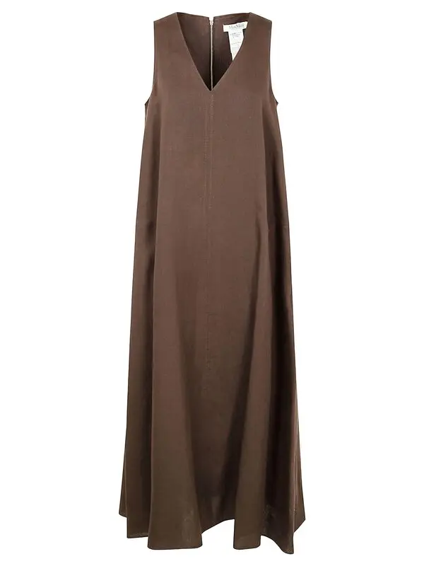 Max Mara Simeone Linen Sleeveless Dress - Brown