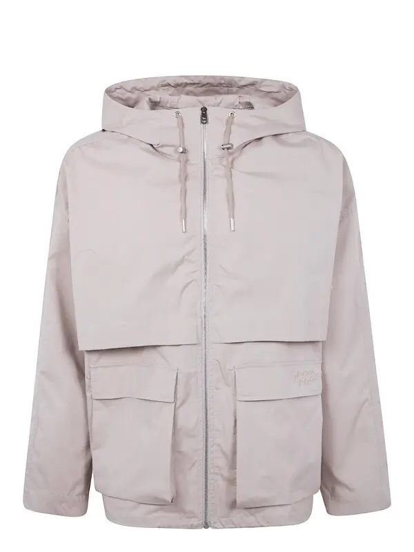 Maison Kitsuné Hooded Zipped Windbreaker - Brown