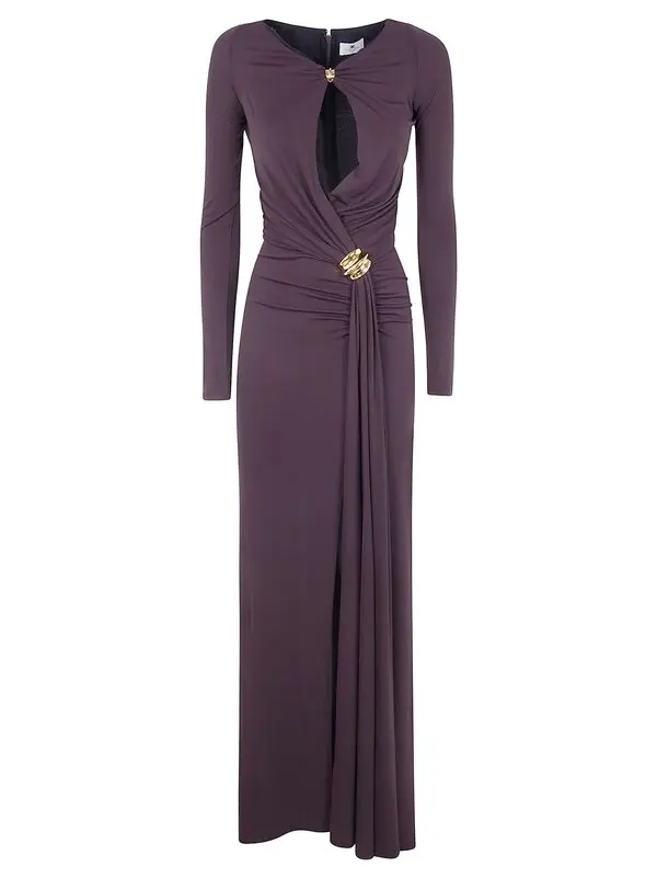 Elisabetta Franchi Red Carpet Long Dress - Brown