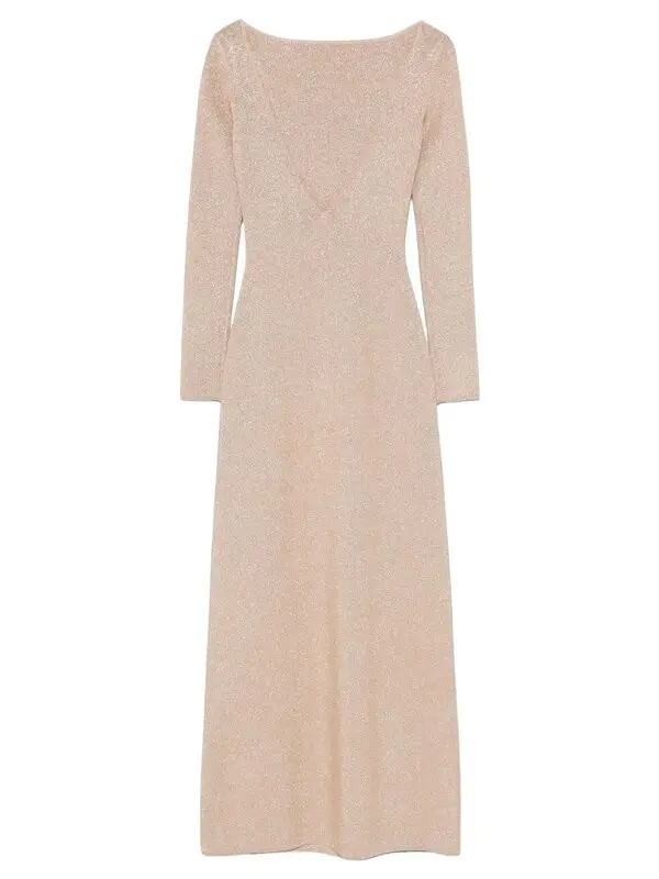 Max Mara Knit Lurex Dress "bracco - Beige