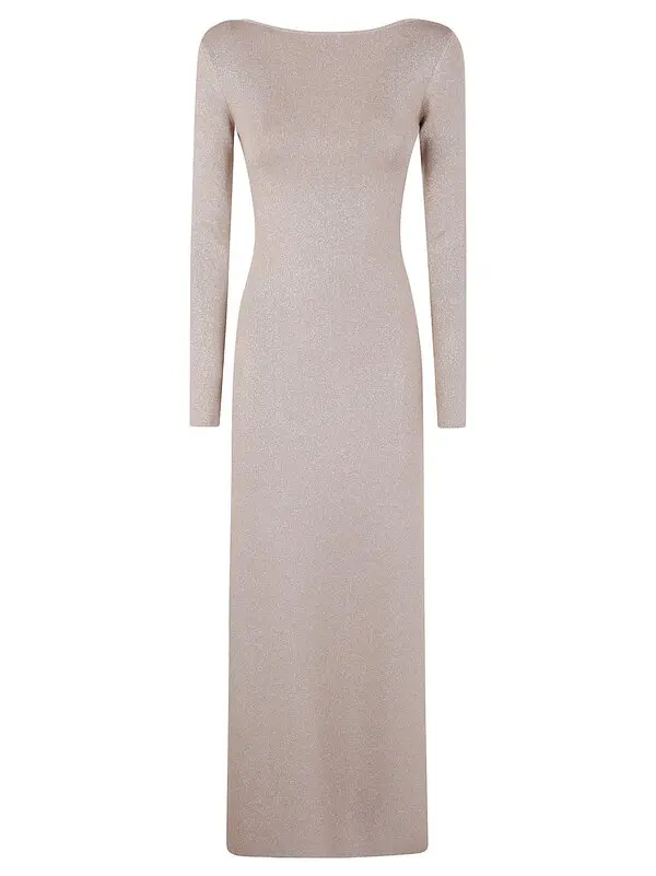 Max Mara Knit Lurex Dress "bracco - Beige