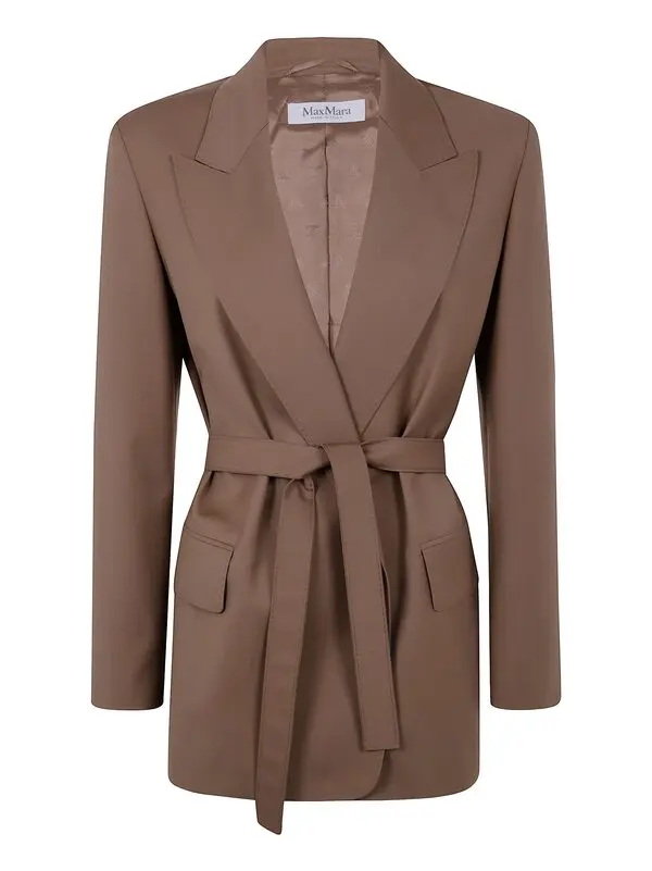 Max Mara Belted "talento" Jacket - Brown