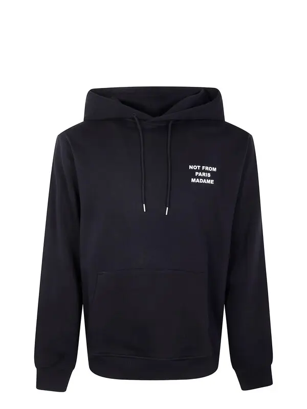 Drole De Monsieur Le Hoodie Slogan Sweatshirt - Black