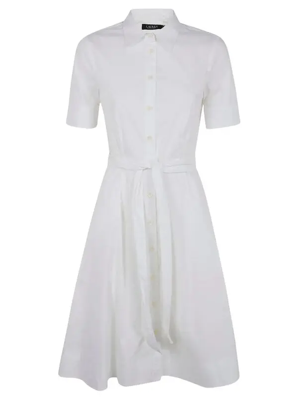 Ralph Lauren Finnbarr Short Sleeve Shirt Dress - White