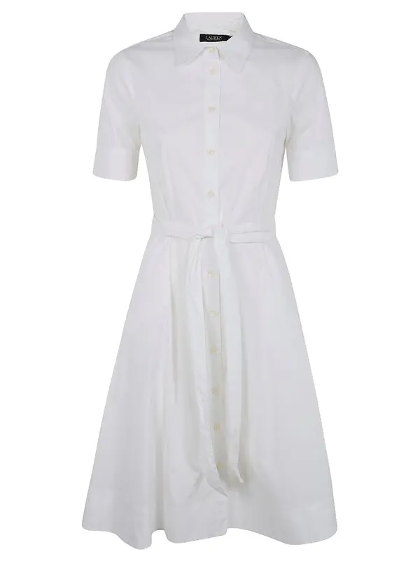 Ralph Lauren Finnbarr Short Sleeve Shirt Dress - White