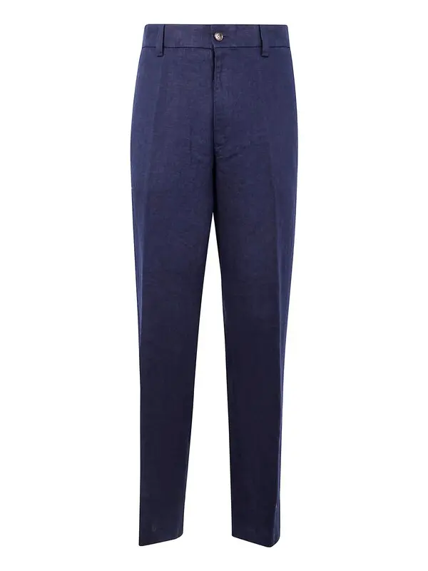 Michael Kors Linen Straight Chino Pants - Blue