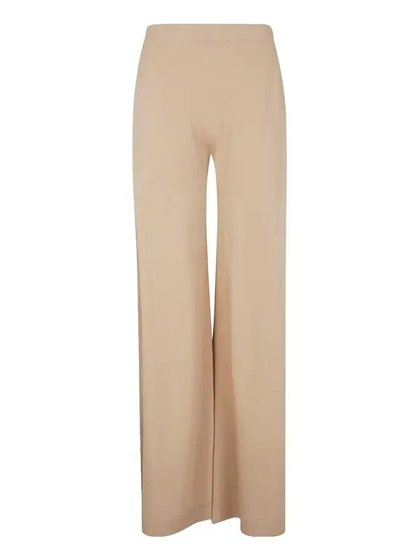 D.exterior Viscose Long Wide Leg Trousers - Beige