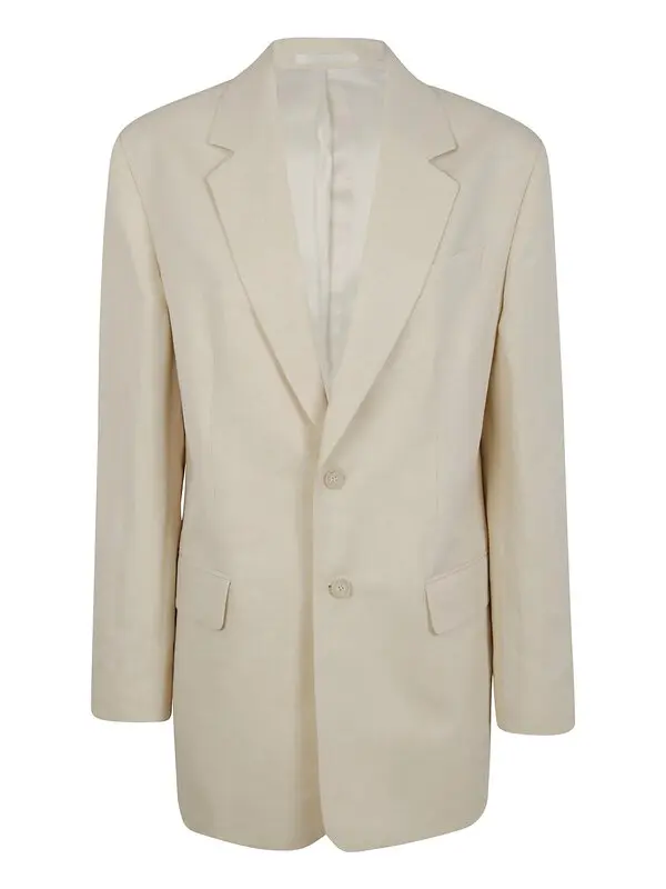 Filippa K Cotton Linen Notched Lapel Blazer - Beige