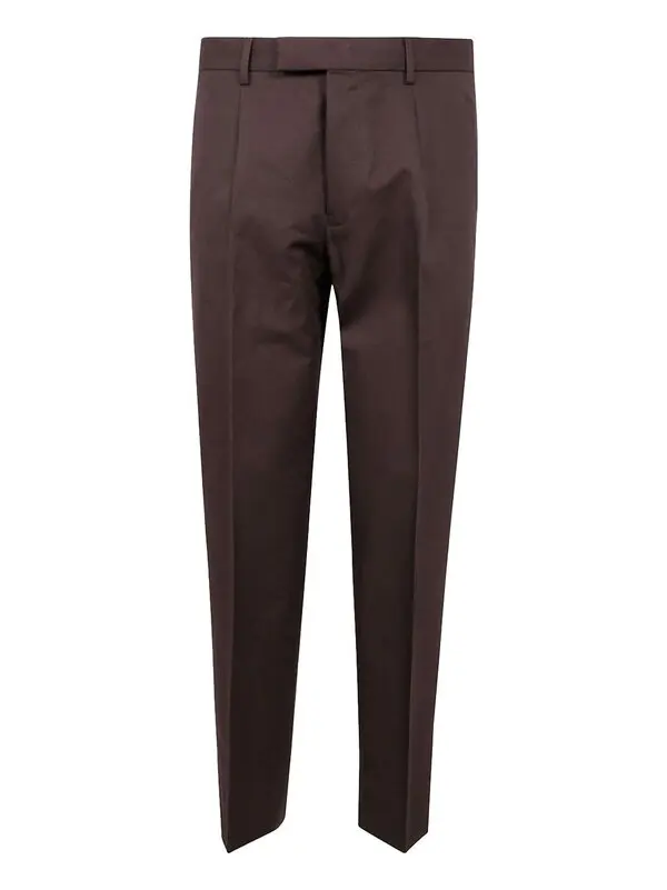 Zegna Cotton And Linen Trousers - Brown