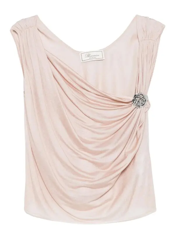 Blumarine Jersey Crepe Top - Pink