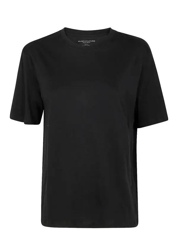 Majestic International Short Sleeve Round Neck Shell - Black